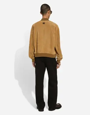 Dolce & Gabbana Perforated Suede Bomber Jacket