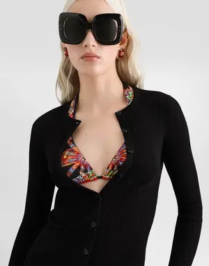 Dolce & Gabbana Ribbed Viscose Knit Cardigan