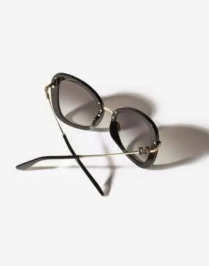 Dolce & Gabbana Acetate Sunglasses With Gold Temples
