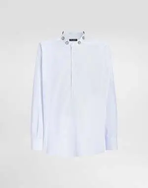 Dolce & Gabbana Cotton Shirt With Bejeweled Detailing