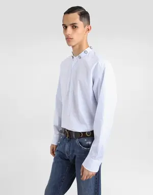 Dolce & Gabbana Cotton Shirt With Bejeweled Detailing