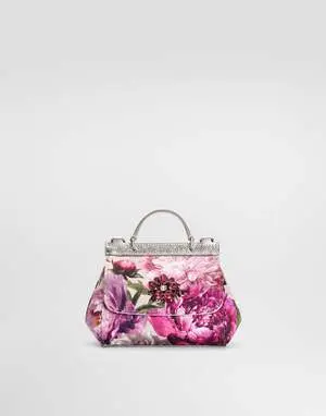 Dolce & Gabbana Sicily Peony-print Brocade Handbag