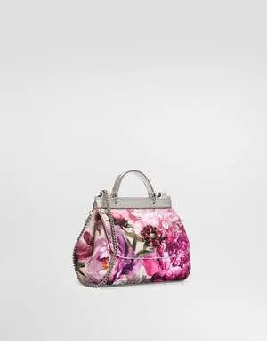Dolce & Gabbana Sicily Peony-print Brocade Handbag
