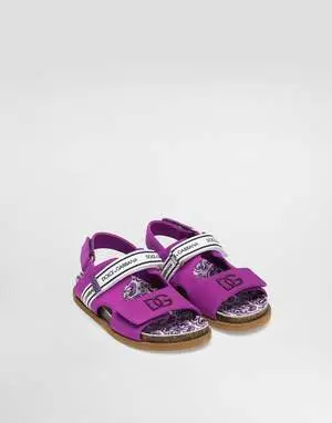 Dolce & Gabbana Majolica-print Sandals With Thermo-rhinestones