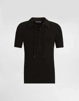 Dolce & Gabbana Cotton Interlock Polo T-shirt - Black