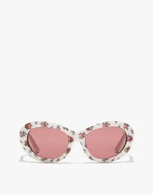 Dolce & Gabbana Oval Sunglasses With Rose Print