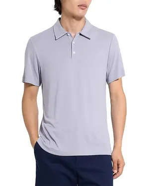 Theory Bron Anemone Jersey Polo Shirt - Gray Lilac