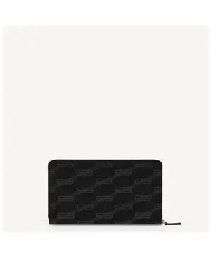 Balenciaga Signature Continental Wallet Bb Monogram Coated Canvas