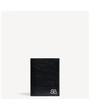 Balenciaga Monaco Vertical Bifold Wallet - Black