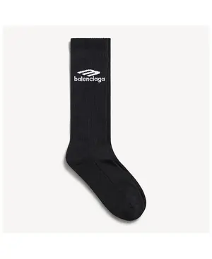 Balenciaga 3b Sports Icon Crew Socks - Black/white