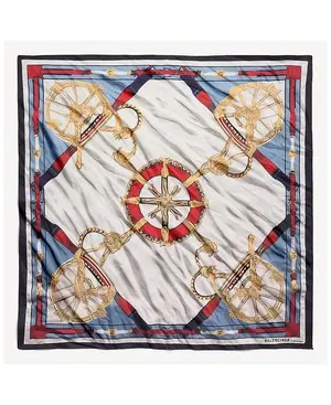 Balenciaga Ai Scarf Beige/light Blue