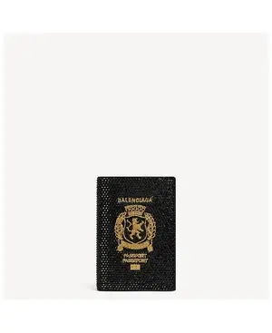 Balenciaga Passport Holder With Rhinestones - Black