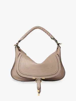 Chloé Marcie Small Leather Shoulder Bag - Beige