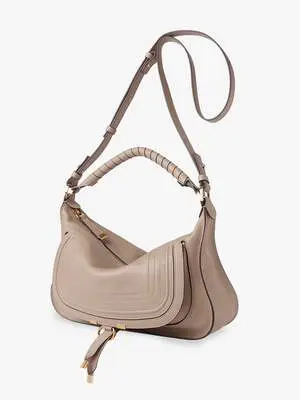 Chloé Marcie Small Leather Shoulder Bag - Beige