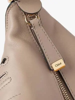 Chloé Marcie Small Leather Shoulder Bag - Beige