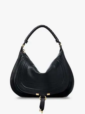 Chloé Marcie Medium Leather Shoulder Bag - Black