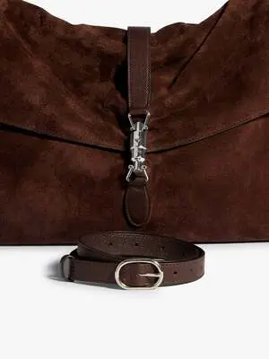 Gucci Jackie Flap Suede Shoulder Bag