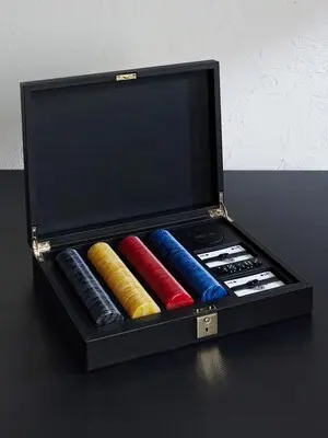 Smythson Panama Cross-grain Leather Poker Set