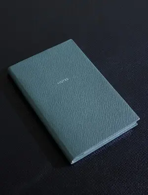 Smythson Chelsea Cross-grain Leather Notebook - Blue