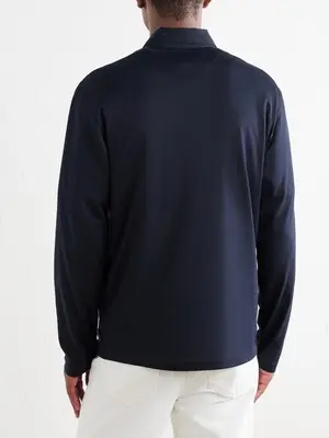 SLOWEAR Zanone Cotton And Silk-blend Jersey Polo Shirt - Blue