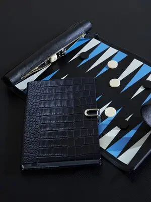 Smythson Soho Croc-effect Leather Notebook