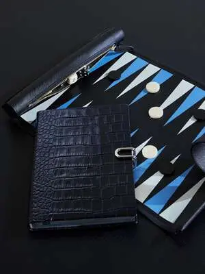 Smythson Soho Croc-effect Leather Notebook