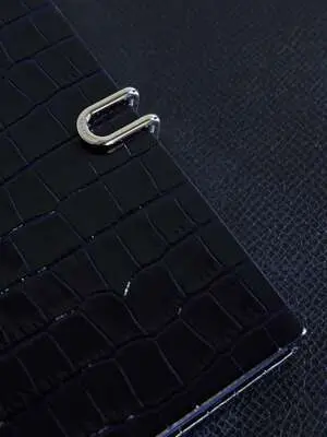 Smythson Soho Croc-effect Leather Notebook