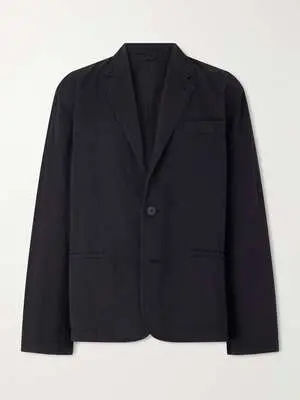 Studio Nicholson Cotton And Linen-blend Twill Blazer - Black