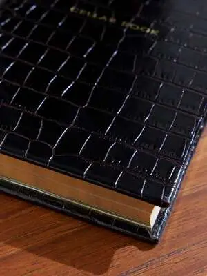 Smythson Cellar Book Croc-effect Leather Notebook