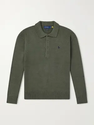 Polo Ralph Lauren Logo-embroidered Knitted Cotton Polo Shirt