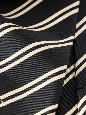 Saint Laurent 7cm Striped Silk-twill Tie - Black