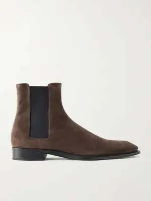Saint Laurent Aurelien Suede Chelsea Boots - Brown