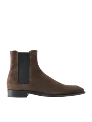 Saint Laurent Aurelien Suede Chelsea Boots - Brown