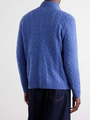 Polo Ralph Lauren Logo-embroidered Wool And Cashmere-blend Half-zip Sweater