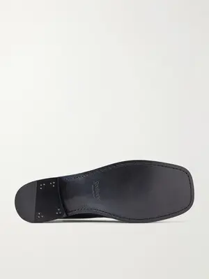 Saint Laurent Theobald Cassandre-embellished Leather Loafers