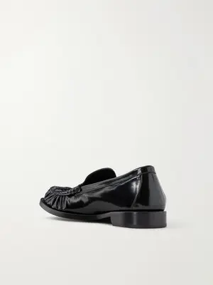 Saint Laurent Theobald Cassandre-embellished Leather Loafers