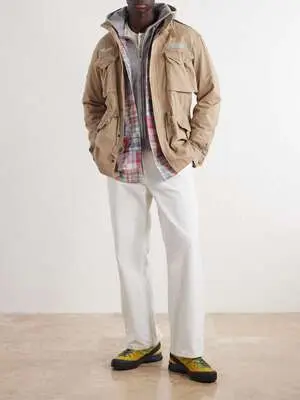Polo Ralph Lauren Embroidered Cotton-herringbone Field Jacket - Beige