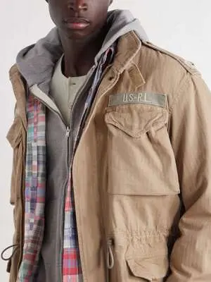 Polo Ralph Lauren Embroidered Cotton-herringbone Field Jacket - Beige