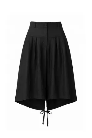 CONQUISTA Wide-leg Midi Skirt-shorts - Black