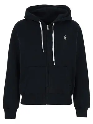 Polo Ralph Lauren POLO RALPH LAUREN Full Zip Hoodie With Horse Emblem Black