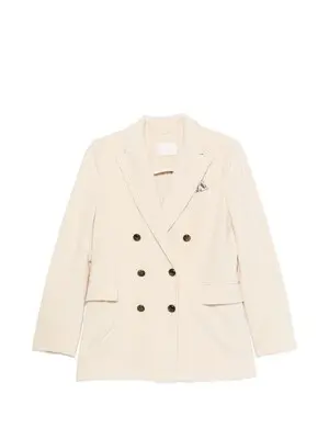 CIRCOLO 1901 Cotton Corduroy Double-breasted Blazer - White