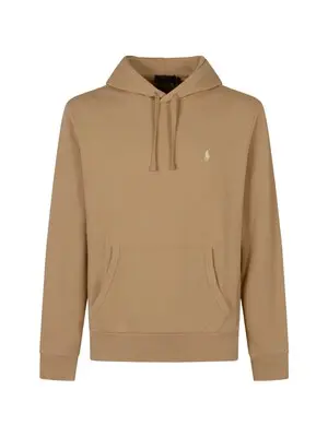Polo Ralph Lauren Logo-embroidered Drawstring Hoodie - Beige