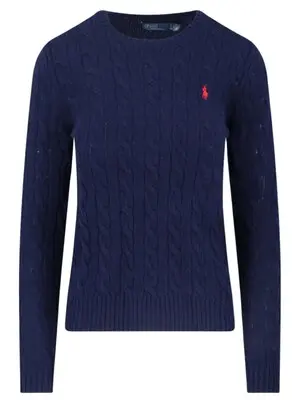 Polo Ralph Lauren Cable Knit Crewneck Sweater - Blue