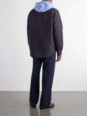 Loewe Leather-patched Wool And Silk-blend Overshirt