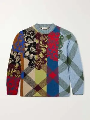 Dries Van Noten Patchwork Wool-blend Sweater - Multi