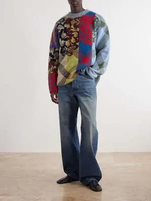 Dries Van Noten Patchwork Wool-blend Sweater
