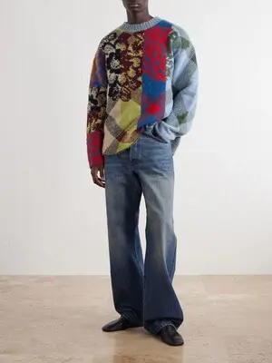 Dries Van Noten Patchwork Wool-blend Sweater - Multi