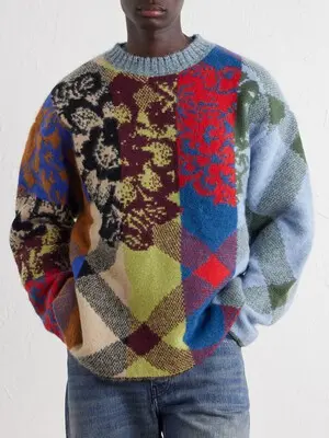 Dries Van Noten Patchwork Wool-blend Sweater - Multi