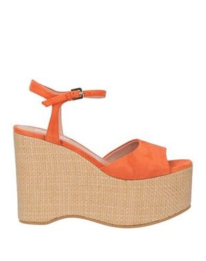 POLLINI Espadrilles Size Leather - Orange