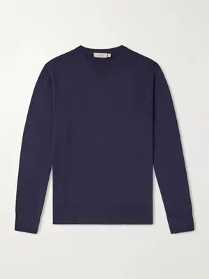 Canali Wool Crew Neck Sweater - Blue